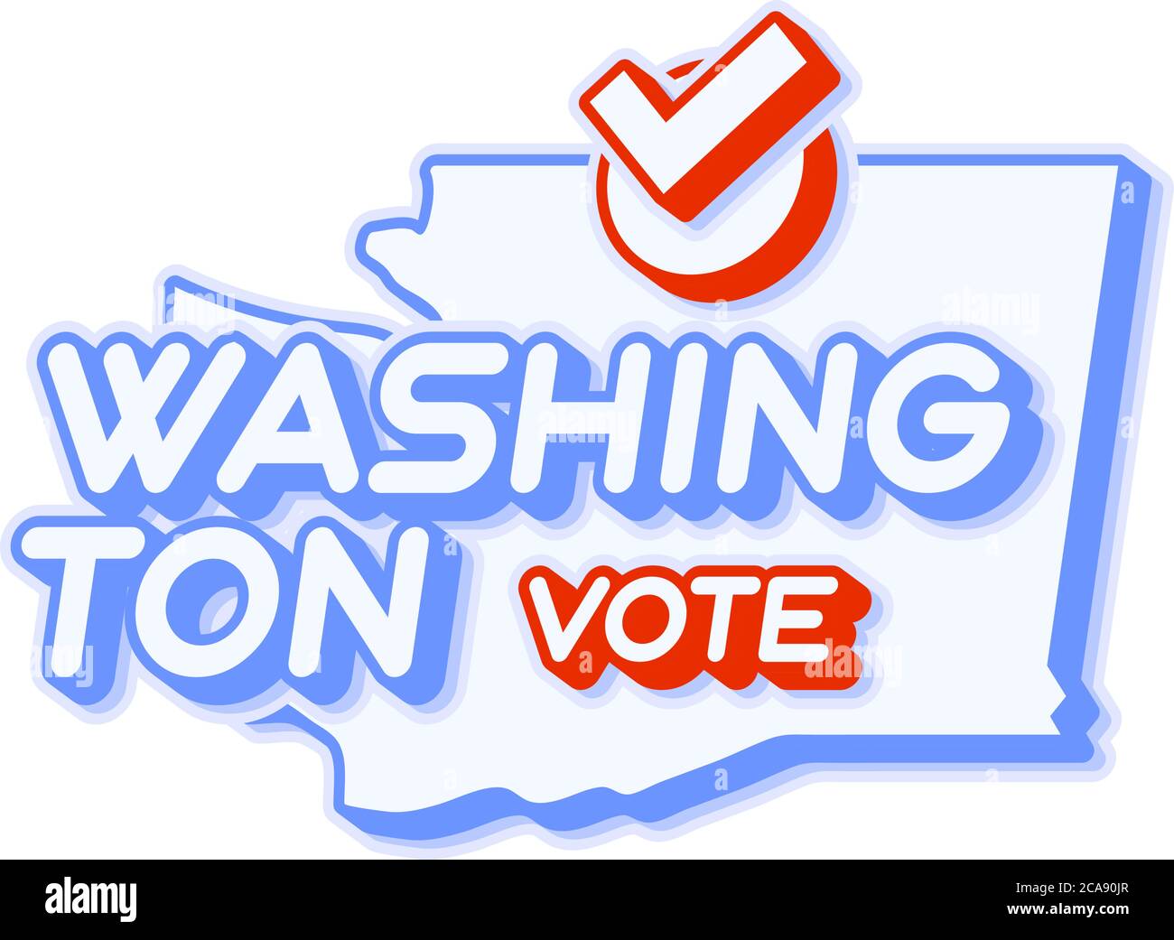 Presidential vote in Washington USA 2020 vector illustration. State map ...