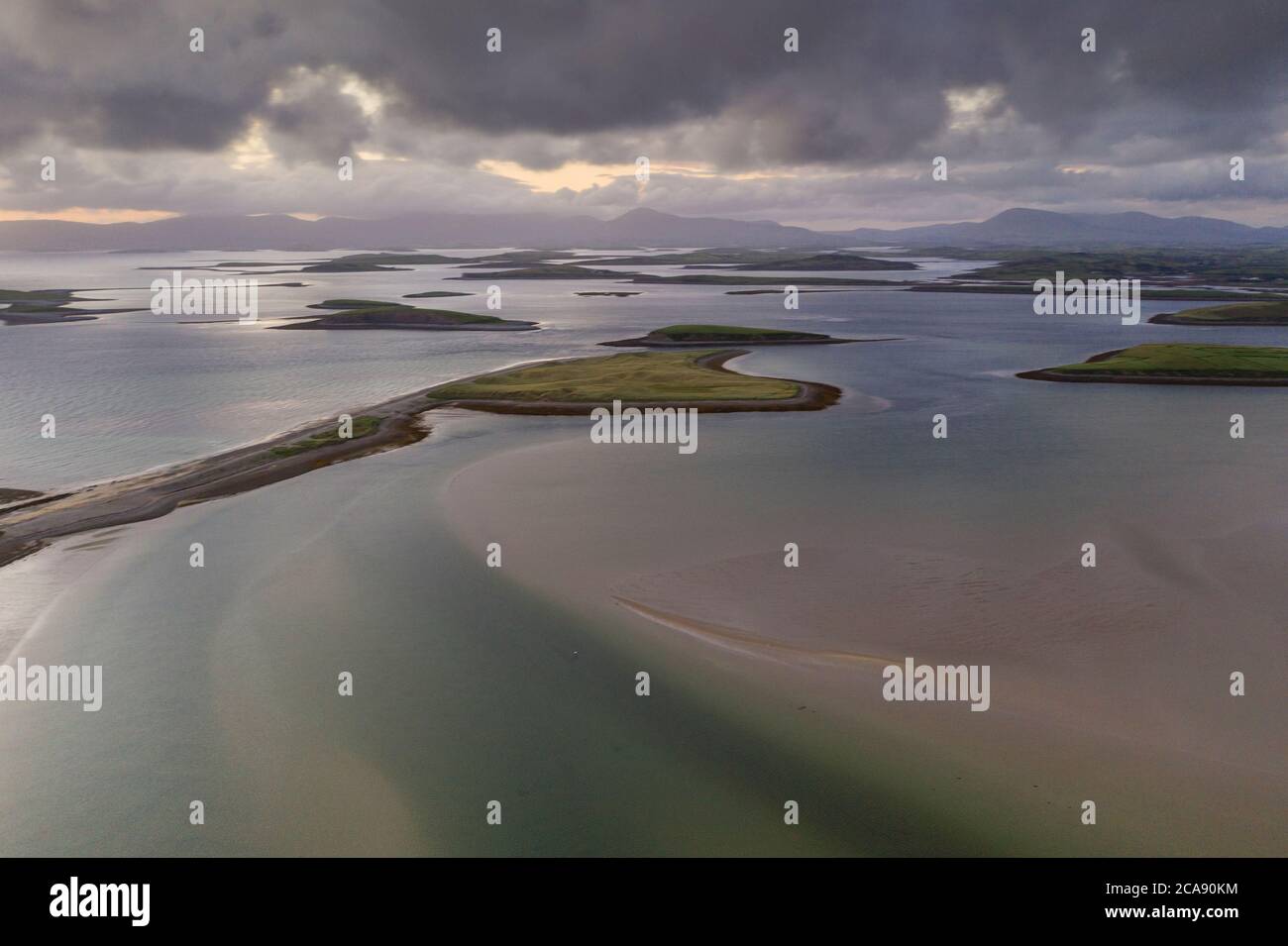 Aerial drone image of Clew Bay, Mayo, Ireland Stock Photo - Alamy
