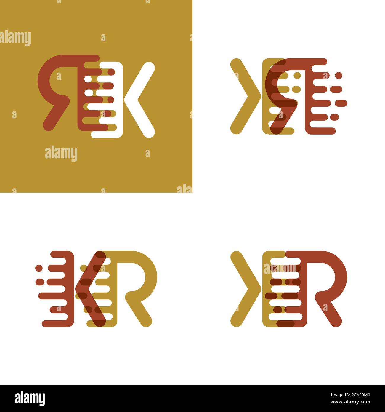 KR letters logo with accent speed in light brown and dark brown Stock ...