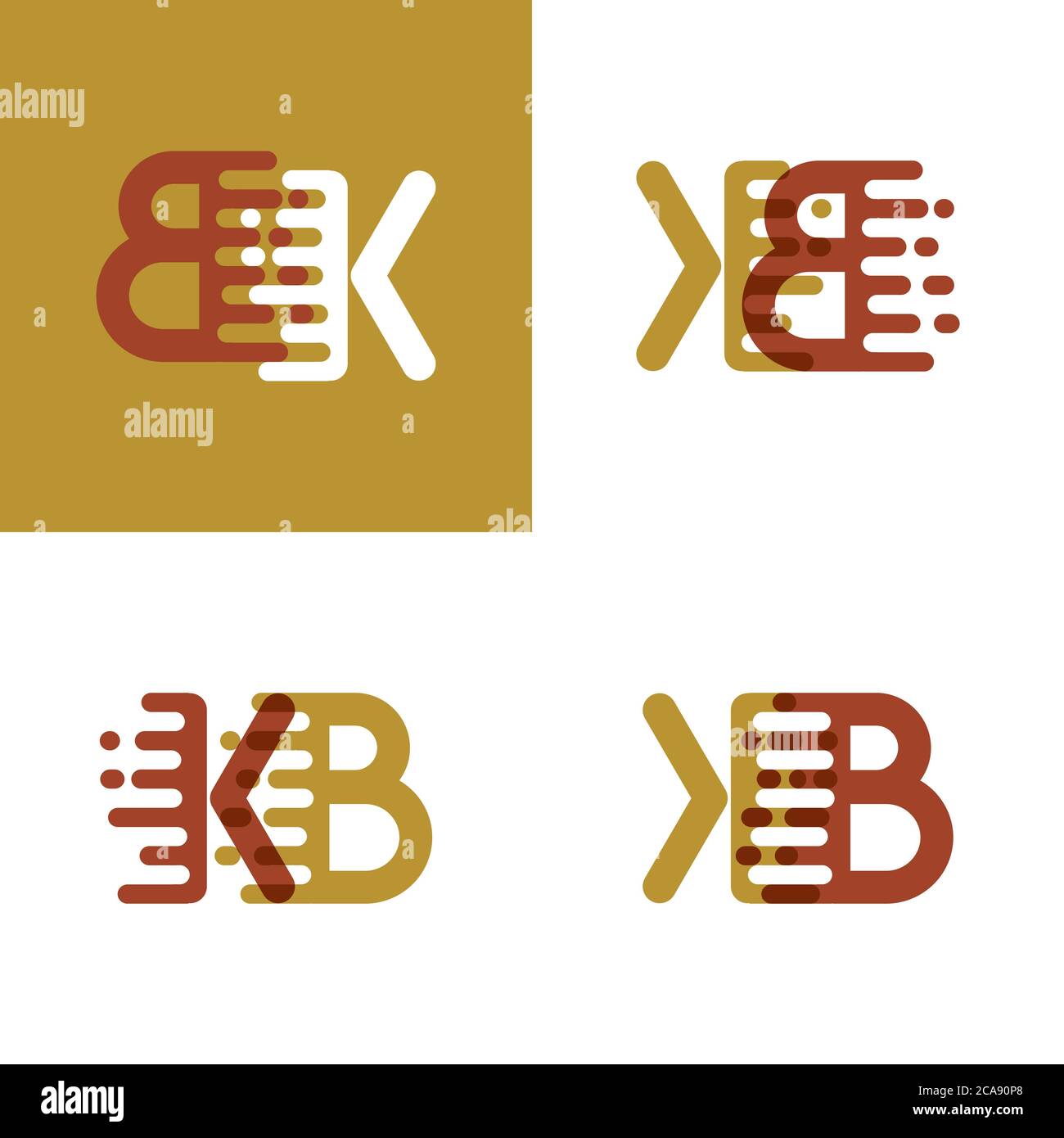 KB letters logo with accent speed in light brown and dark brown Stock ...