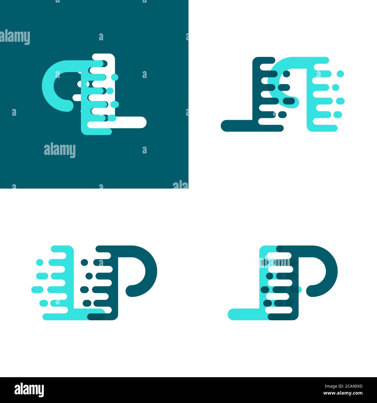 LP letters logo with accent speed in light green and dark green Stock ...