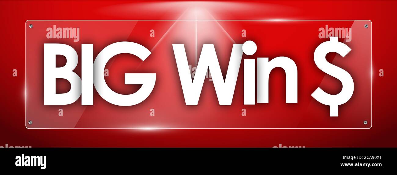 BIG Win word in transparent glass shapes Stock Photo - Alamy