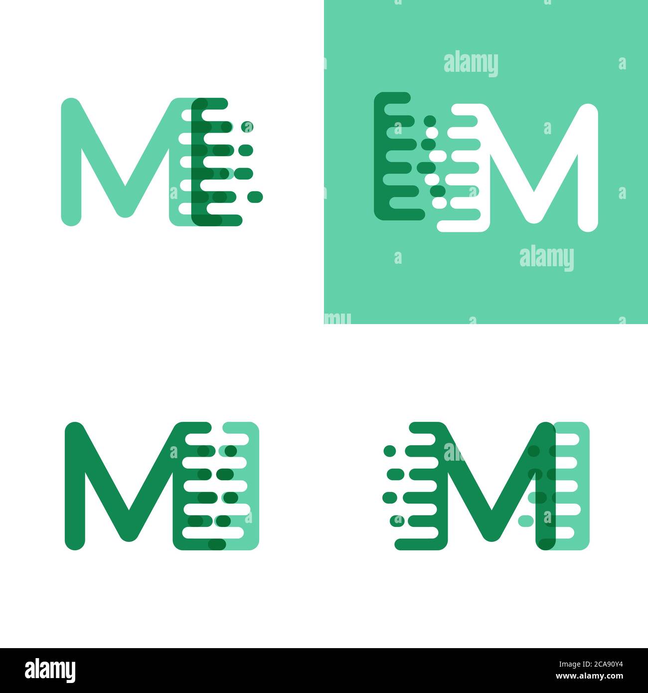 MI letters logo with accent speed in light green and dark green Stock ...