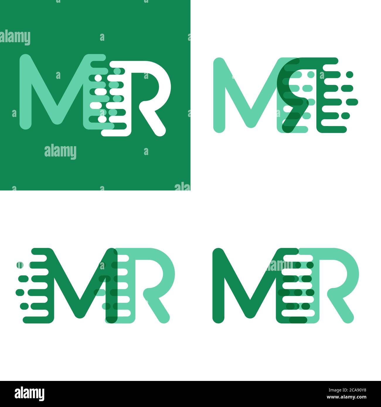 MR letters logo with accent speed in light green and dark green Stock ...