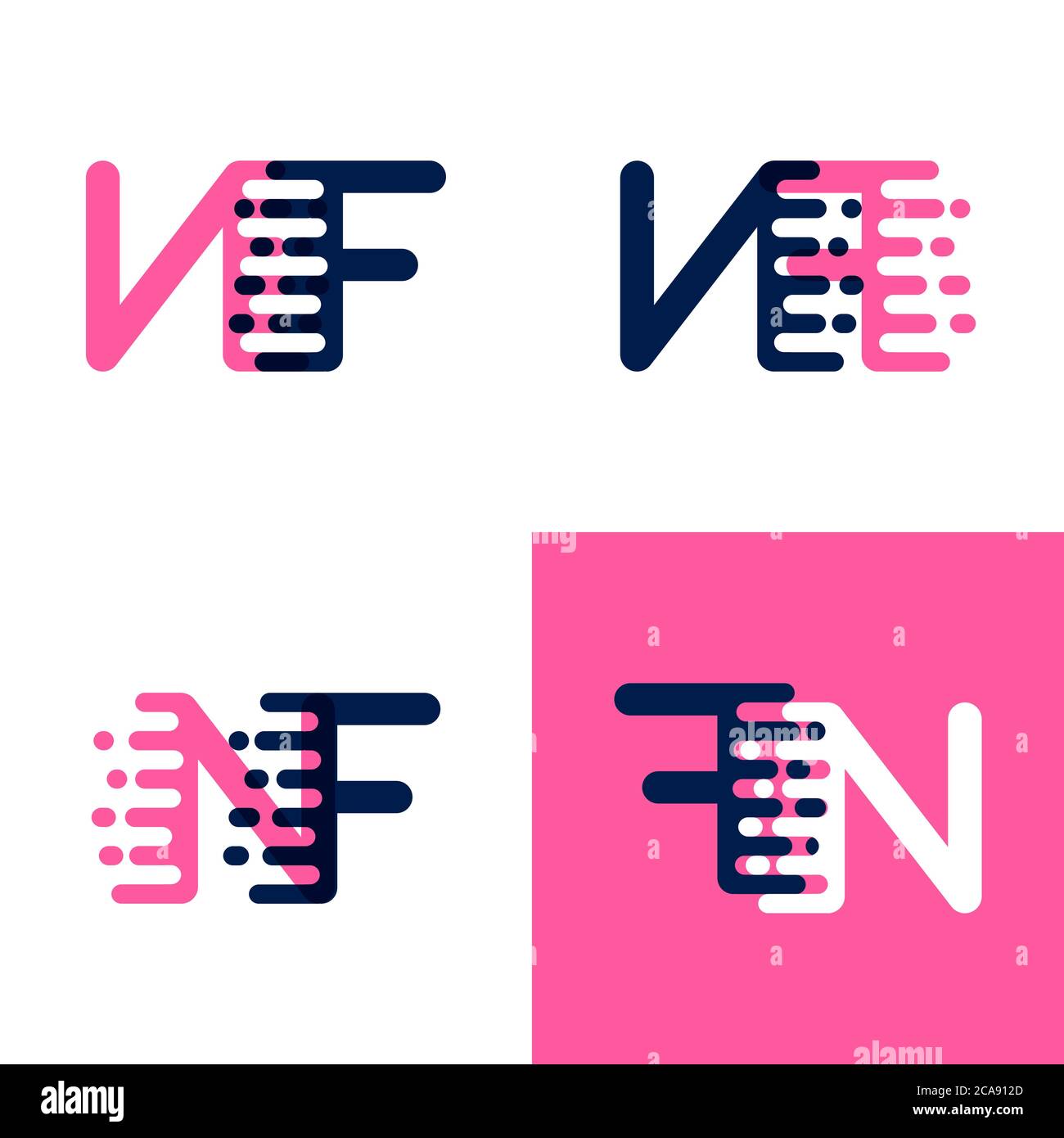 FN letters logo with accent speed in pink and drak purple Stock Vector ...