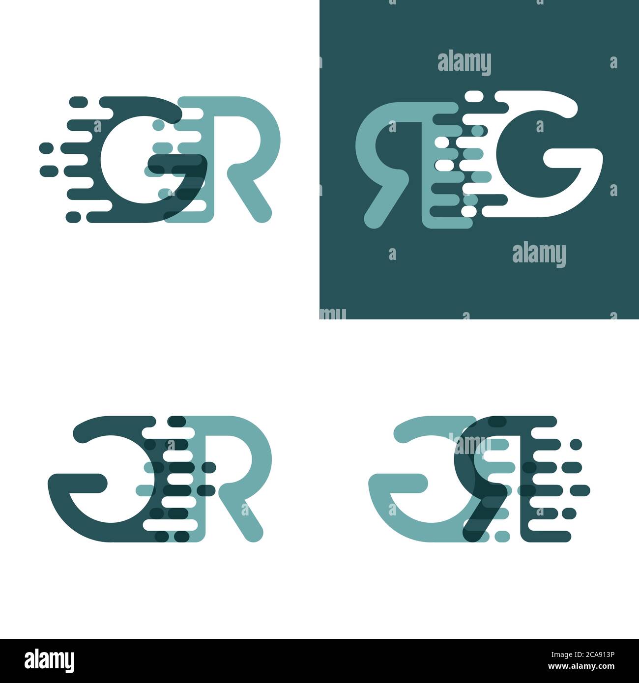 GR letters logo with accent speed in gray and dark green Stock Vector ...
