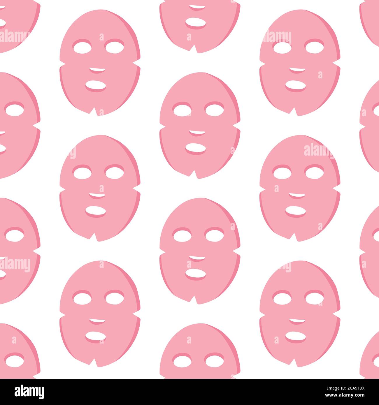 face sheet mask seamless doodle pattern, vector illustration Stock ...