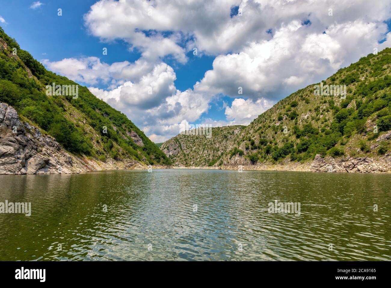 Uvac river canyon meanders. Special Nature Reserve, popular tourist ...