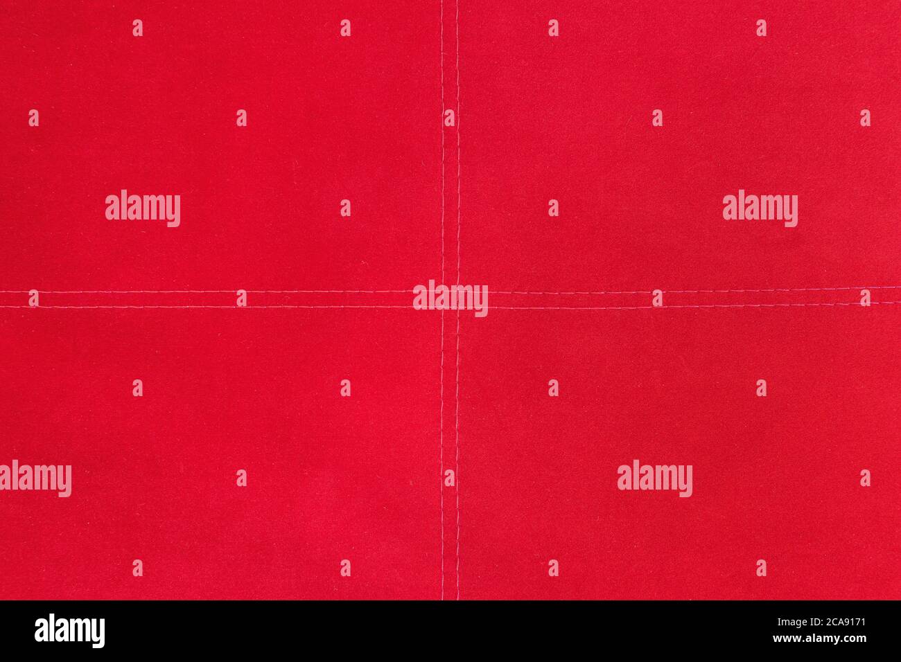 Red fabric texture for background stitched with white threads Stock ...