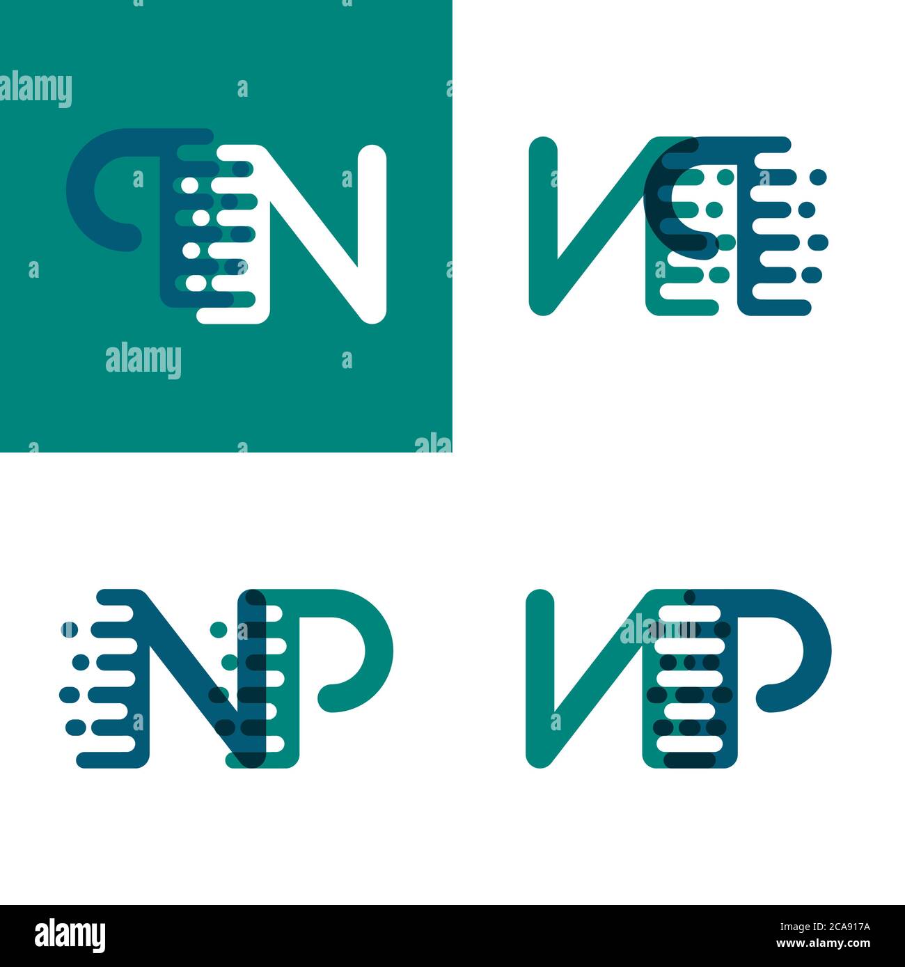 NP letters logo with accent speed in green and dark purple Stock Vector ...