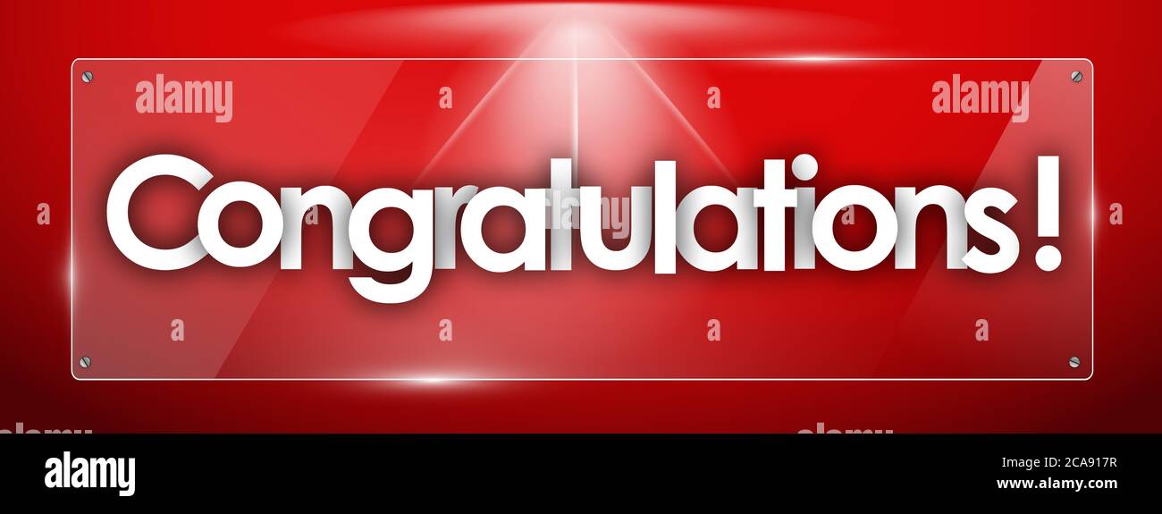 congratulations word in transparent glass shapes Stock Photo - Alamy