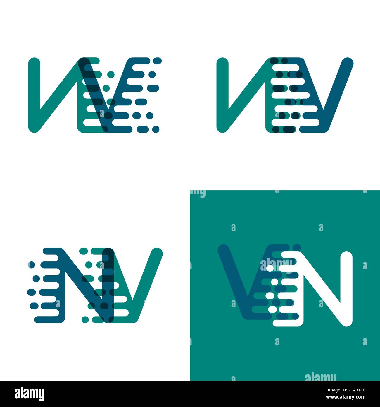 NV letters logo with accent speed in green and dark purple Stock Vector ...