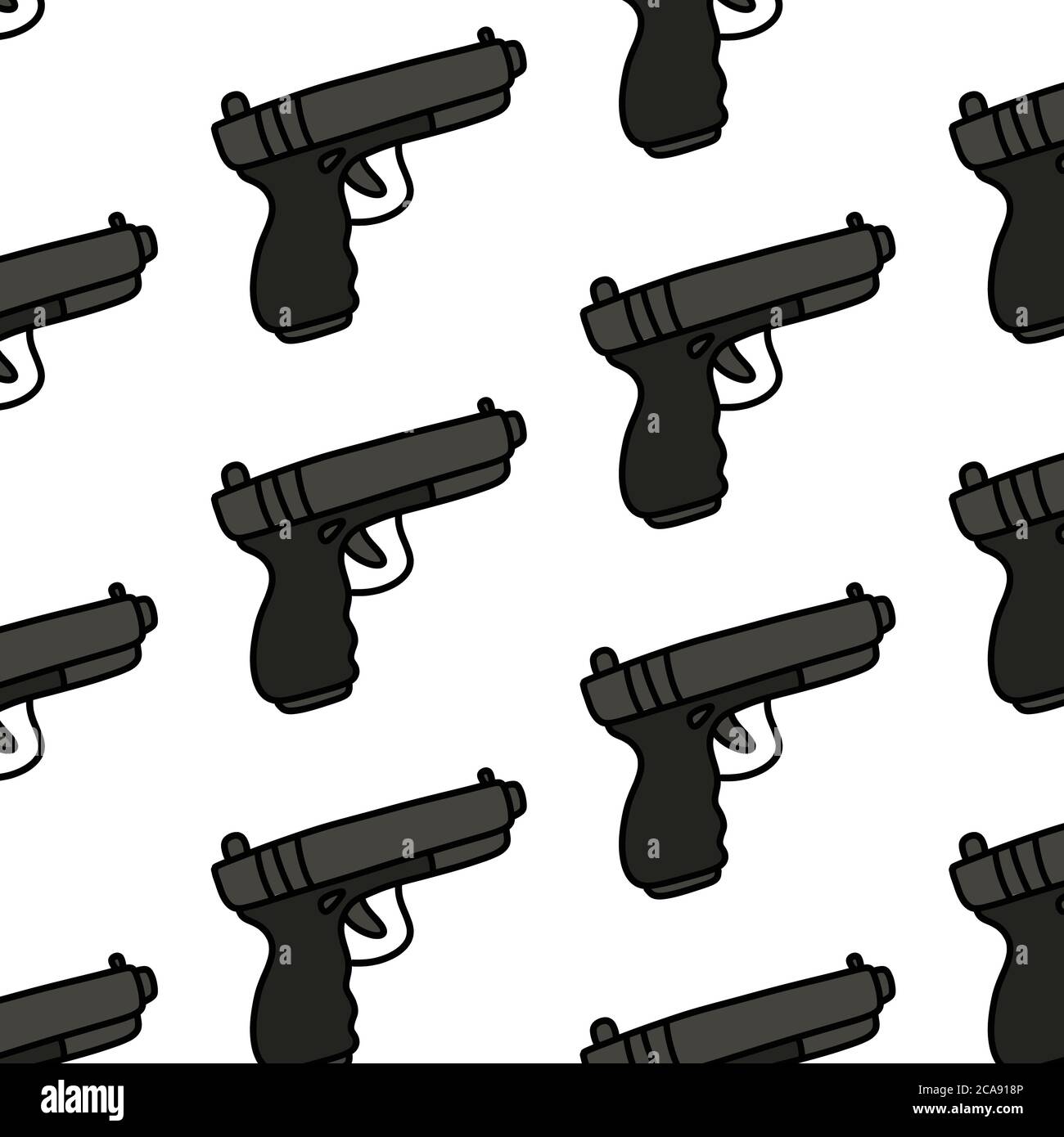 pistol seamless doodle pattern, vector illustration Stock Vector Image ...