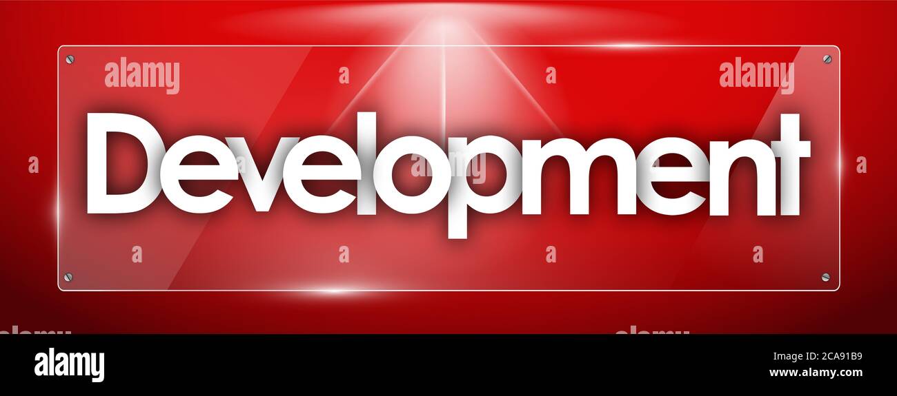 development word in transparent glass shapes Stock Photo - Alamy