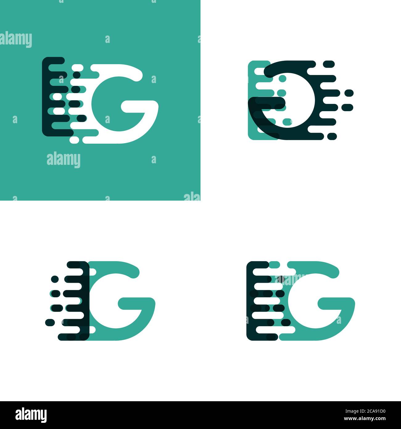 IG letters logo with accent speed in light green and dark green Stock ...