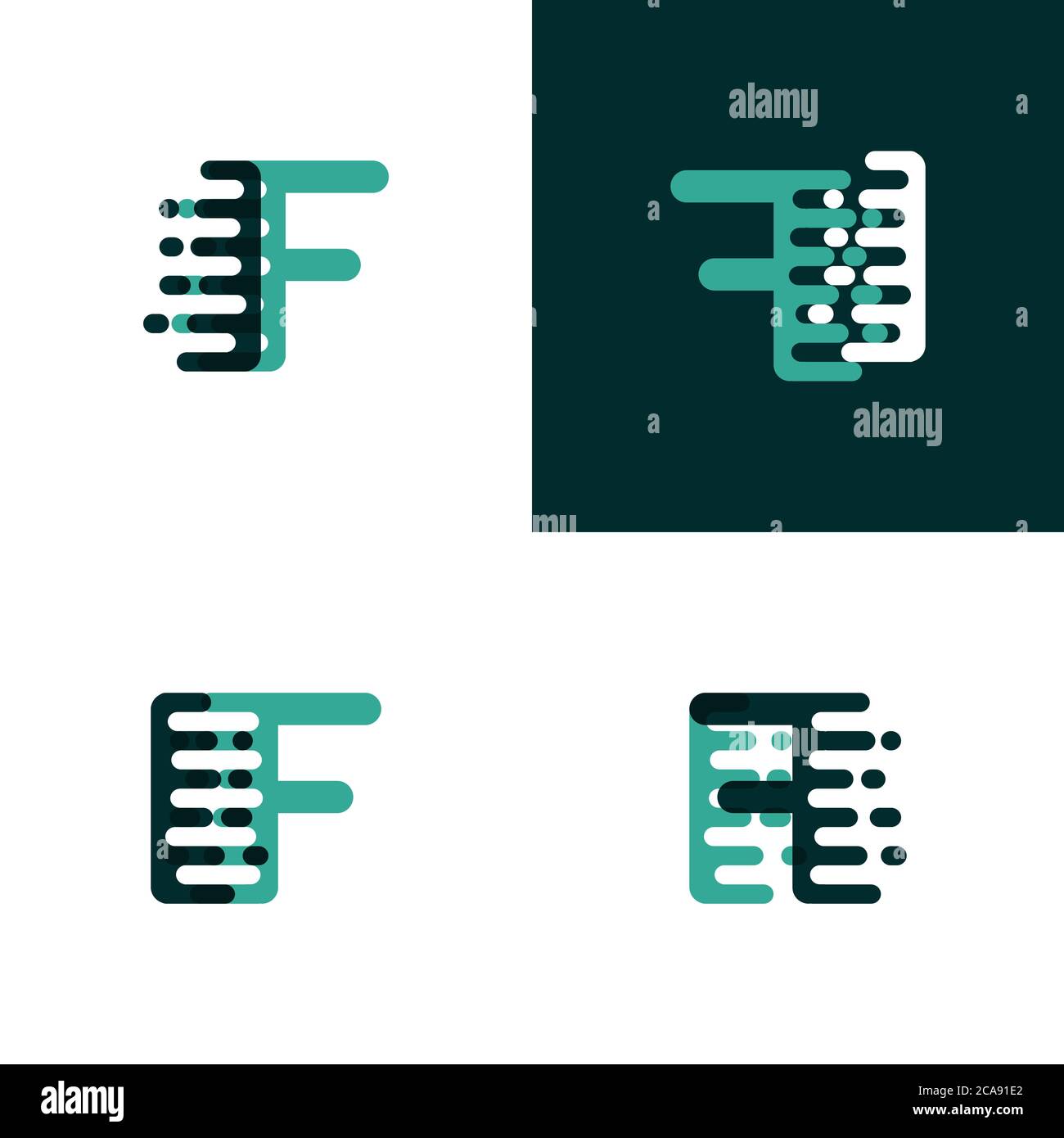 IF letters logo with accent speed in light green and dark green Stock ...