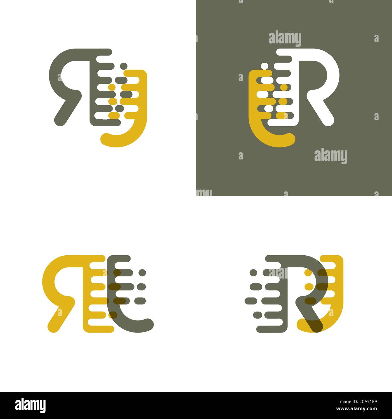 RJ letters logo with accent speed in brown and dark yellow Stock Vector ...