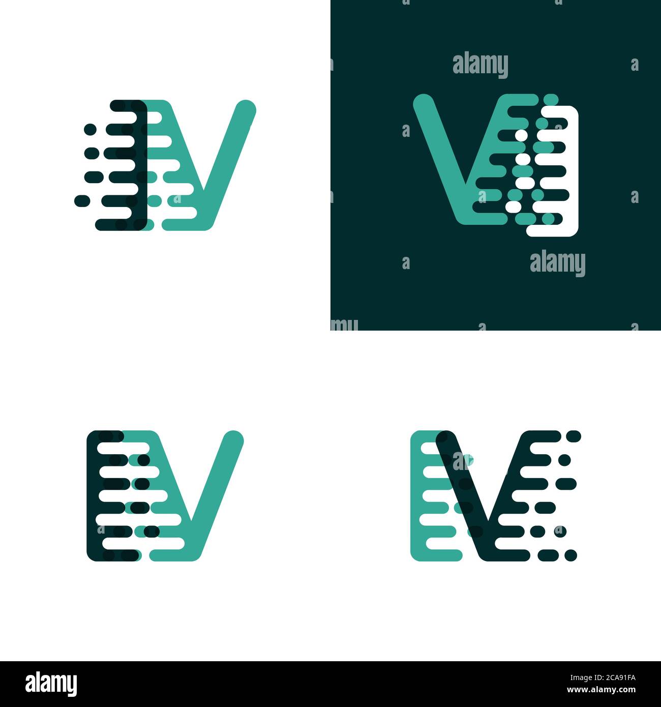 IV letters logo with accent speed in light green and dark green Stock ...