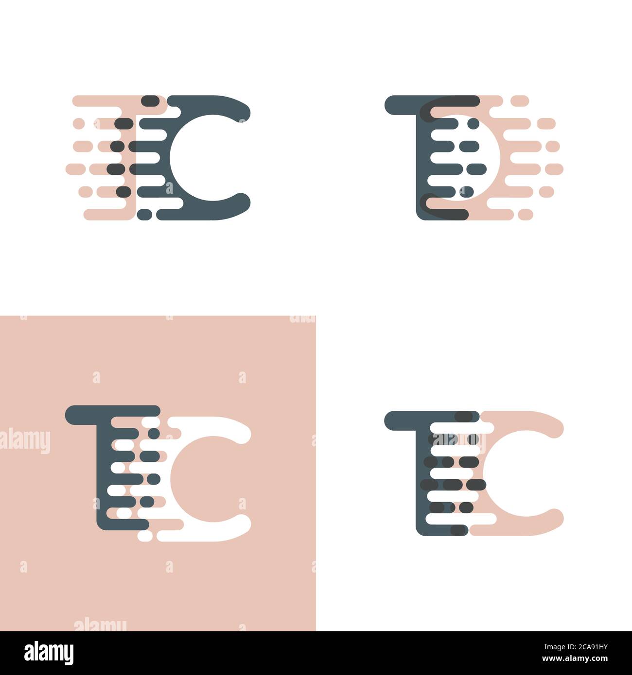 TC letters logo with accent speed pink and gray Stock Vector Image ...