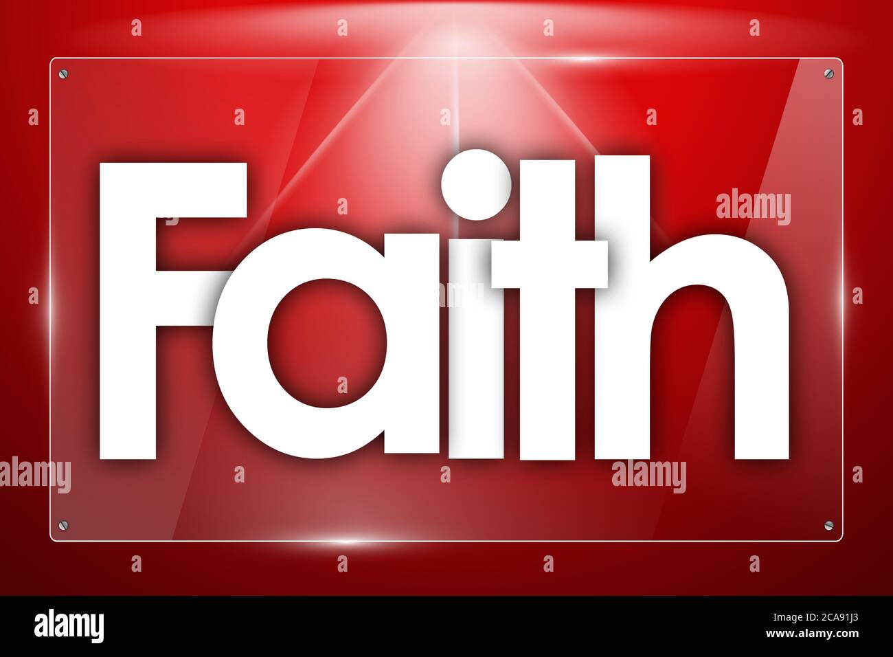 Faith word in transparent glass shapes Stock Photo - Alamy
