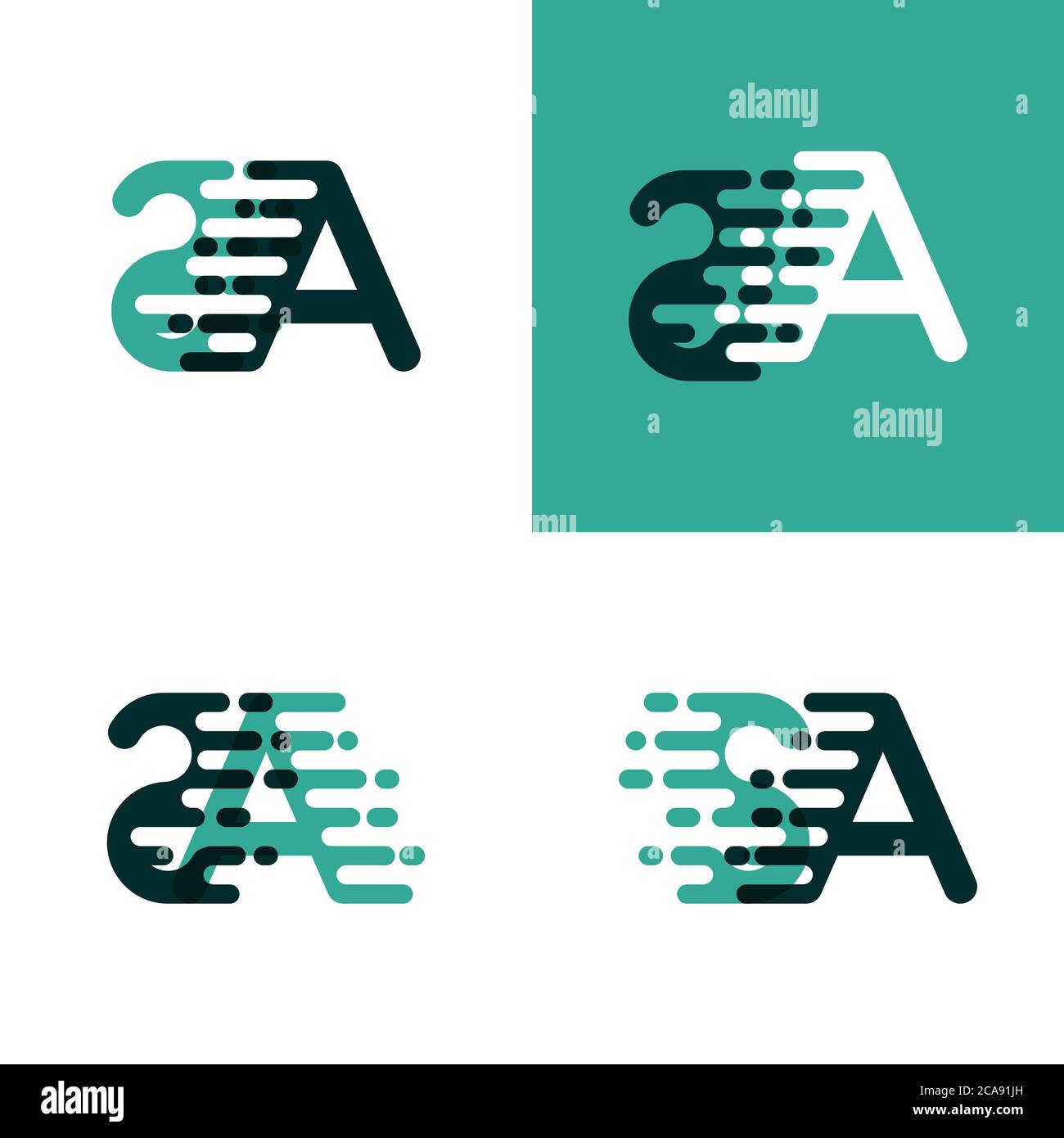 SA letters logo with accent speed in light green and dark green Stock ...