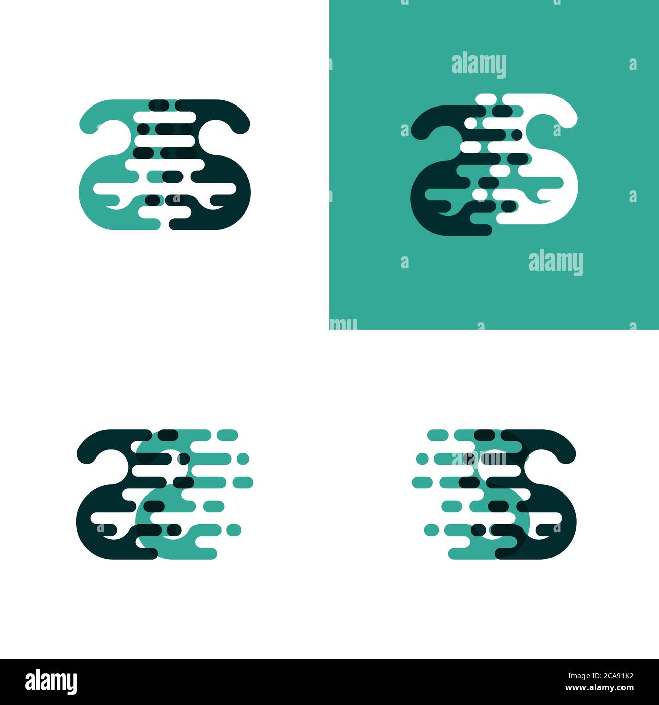 SS letters logo with accent speed in light green and dark green Stock ...