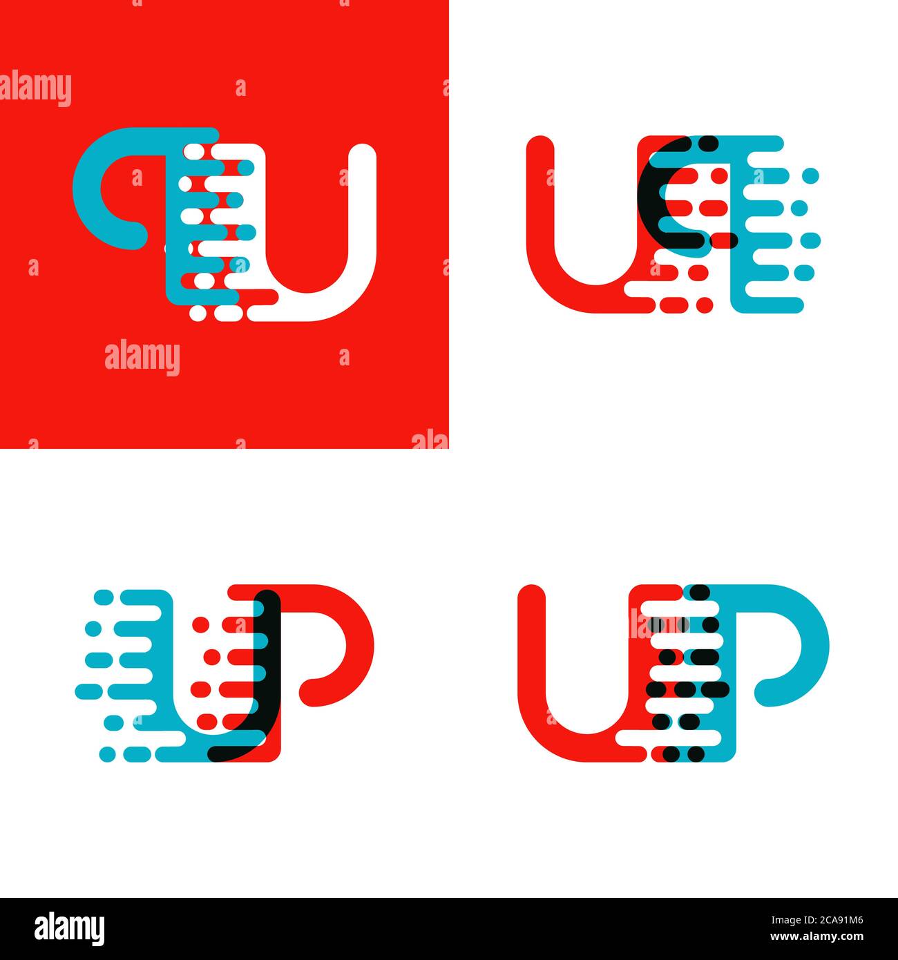 UP letters logo with accent speed red and blue Stock Vector Image & Art ...