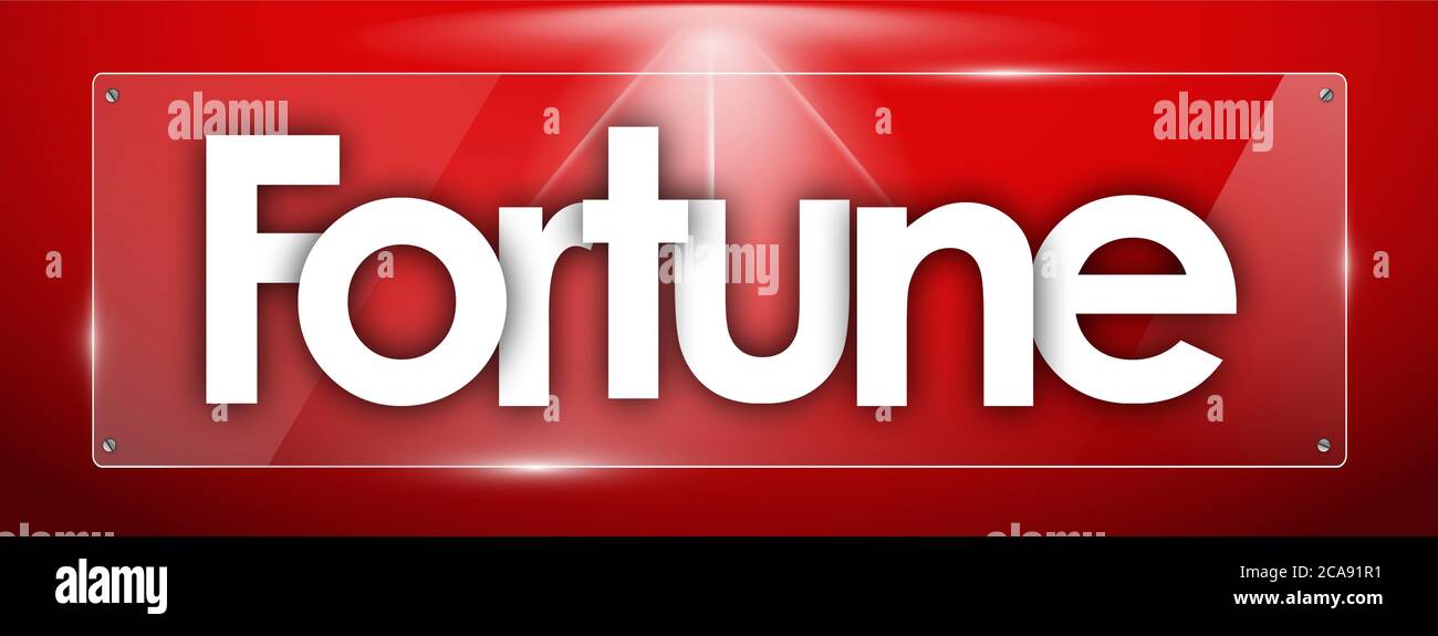 Fortune word in transparent glass shapes Stock Photo - Alamy