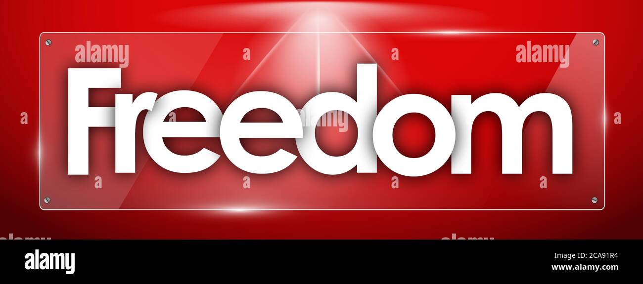 freedom word in transparent glass shapes Stock Photo - Alamy