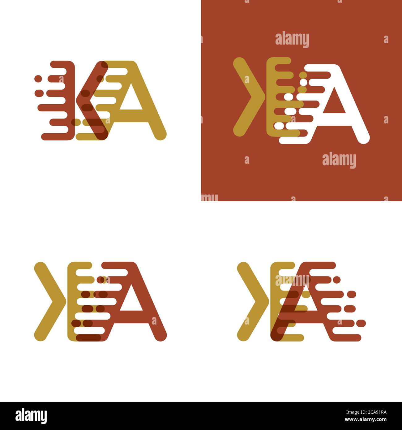 KA letters logo with accent speed in light brown and dark brown Stock ...