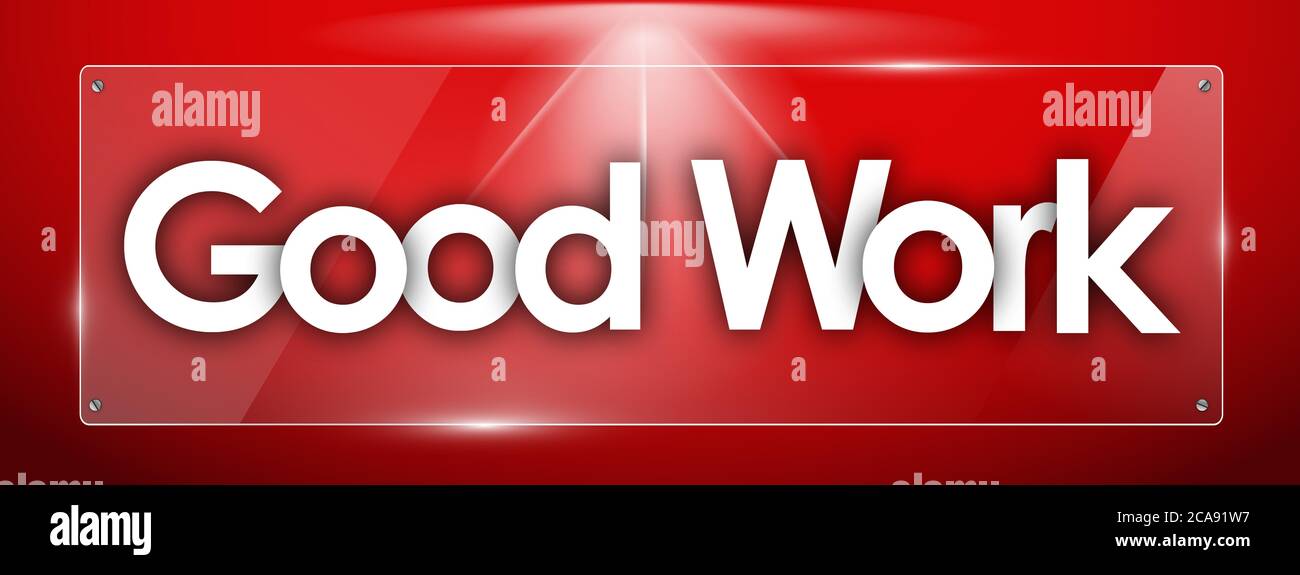 good work word in transparent glass shapes Stock Photo - Alamy