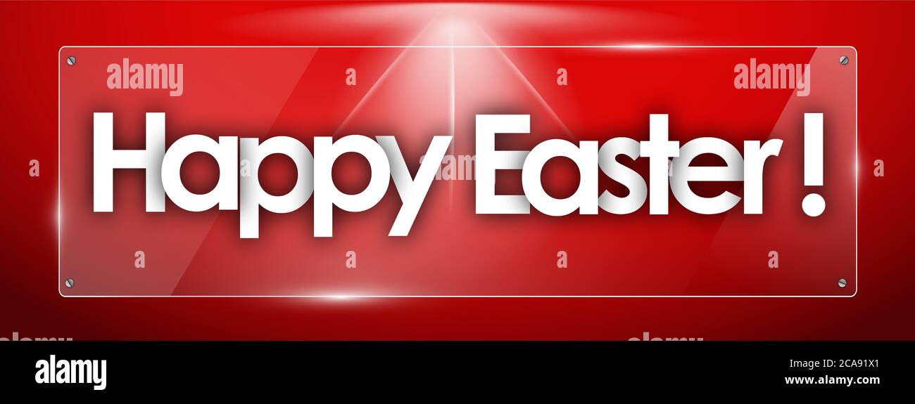 happy easter word in transparent glass shapes Stock Photo - Alamy