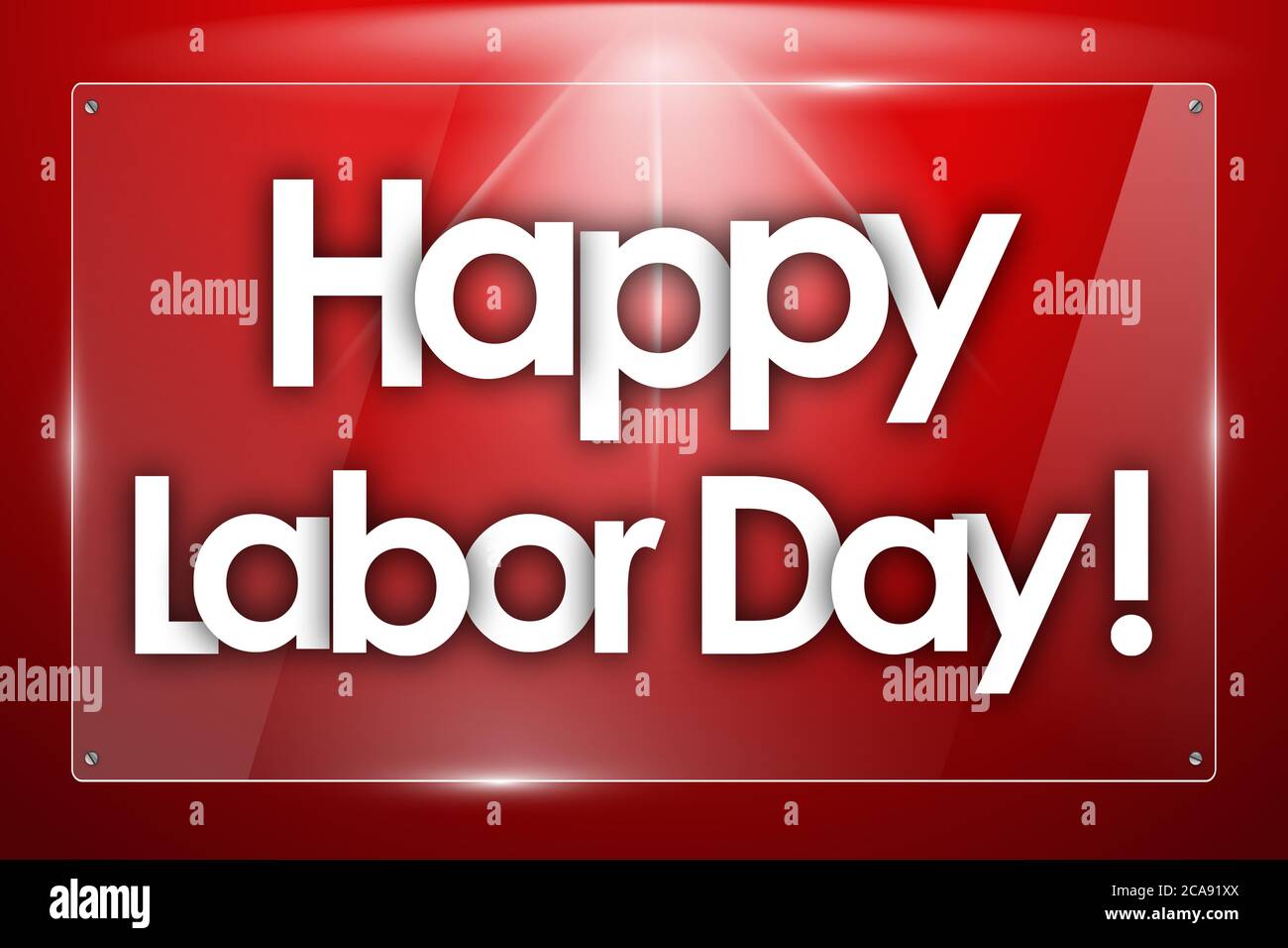 Happy Labor Day word in transparent glass shapes Stock Photo - Alamy