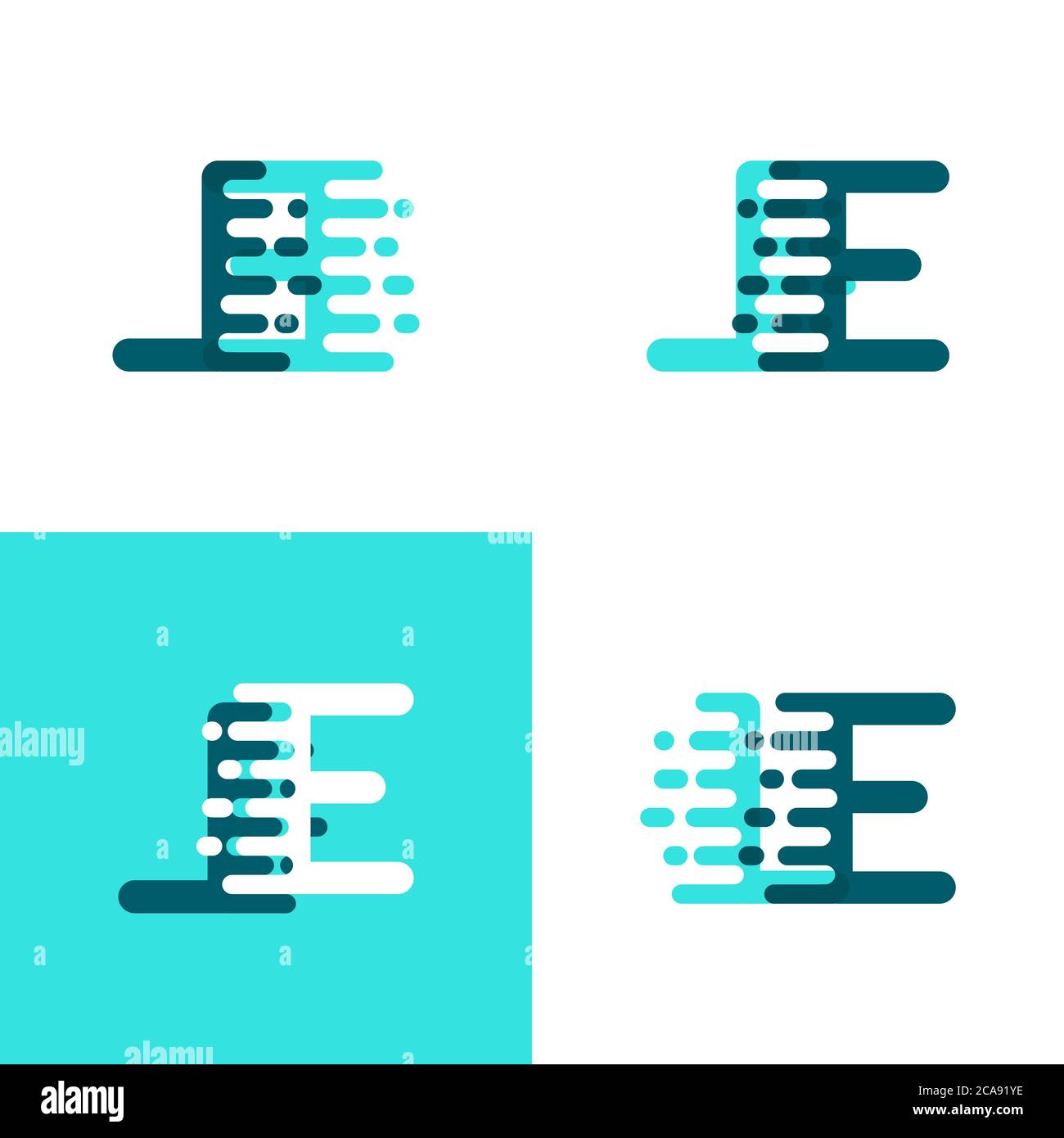 LE letters logo with accent speed in light green and dark green Stock ...