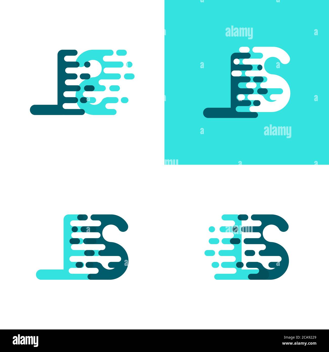 LS letters logo with accent speed in light green and dark green Stock ...