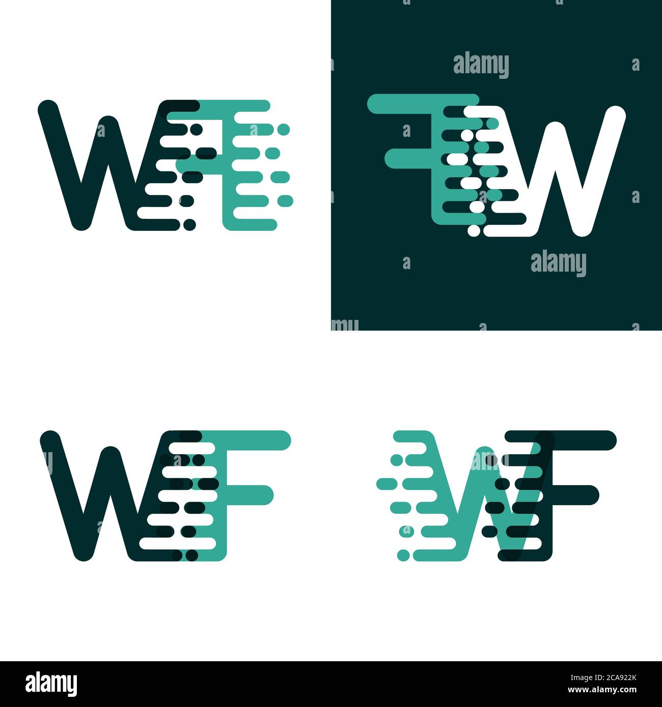 WF letters logo with accent speed green and dark green Stock Vector ...