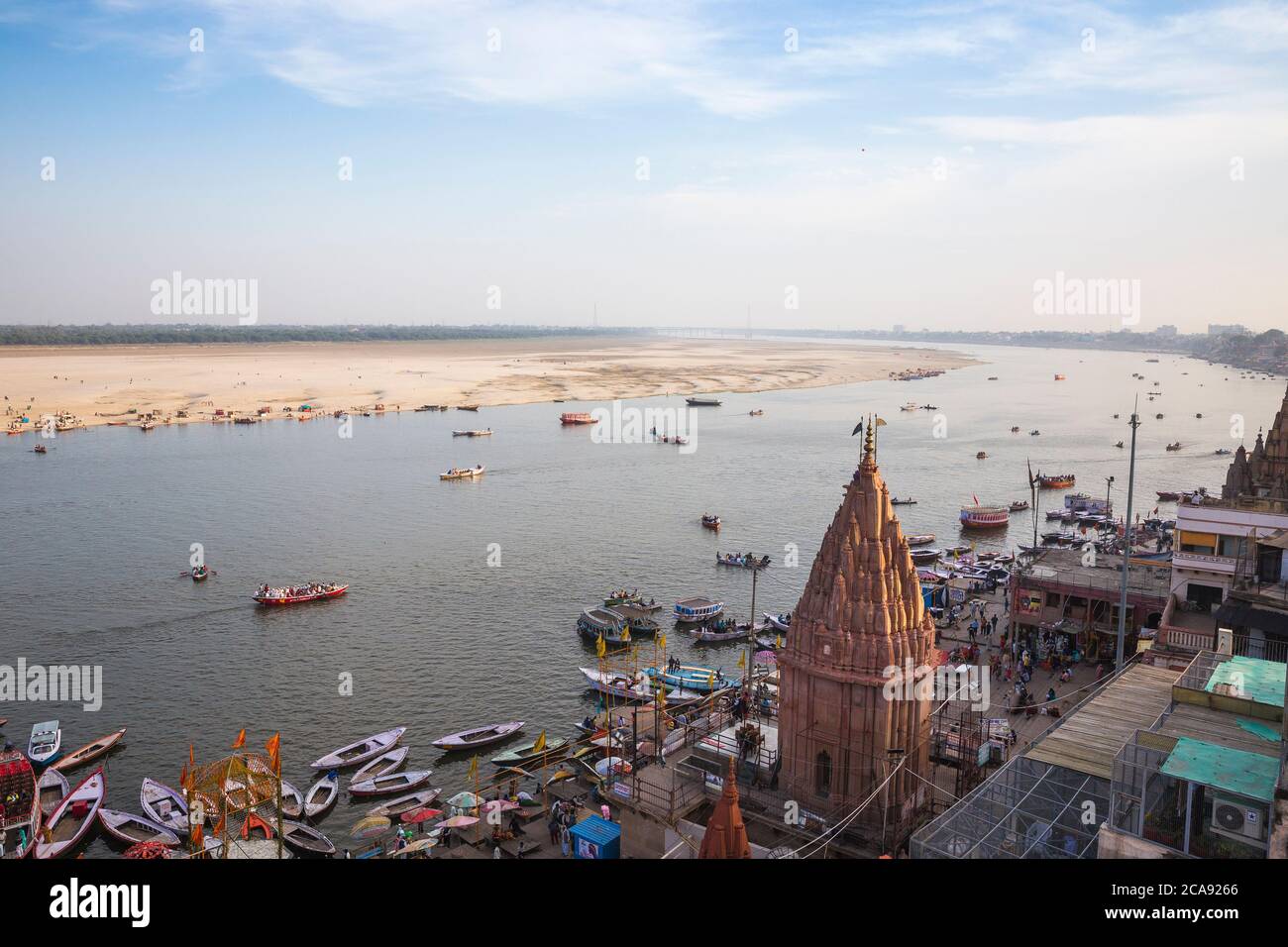 View of Varanasi Ghats and Ganges River, Varanasi, Uttar Pradesh, India ...