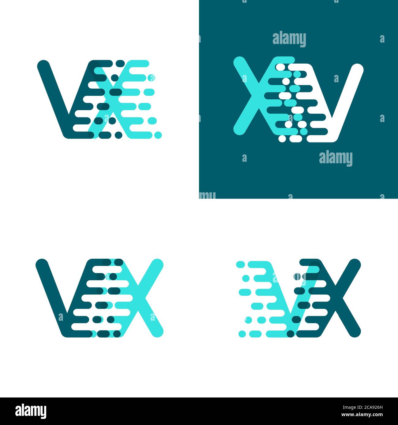 VX letters logo with accent speed green and blue Stock Vector Image ...