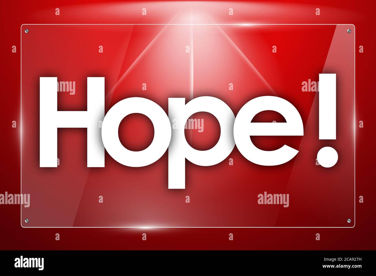 hope word in transparent glass shapes Stock Photo - Alamy