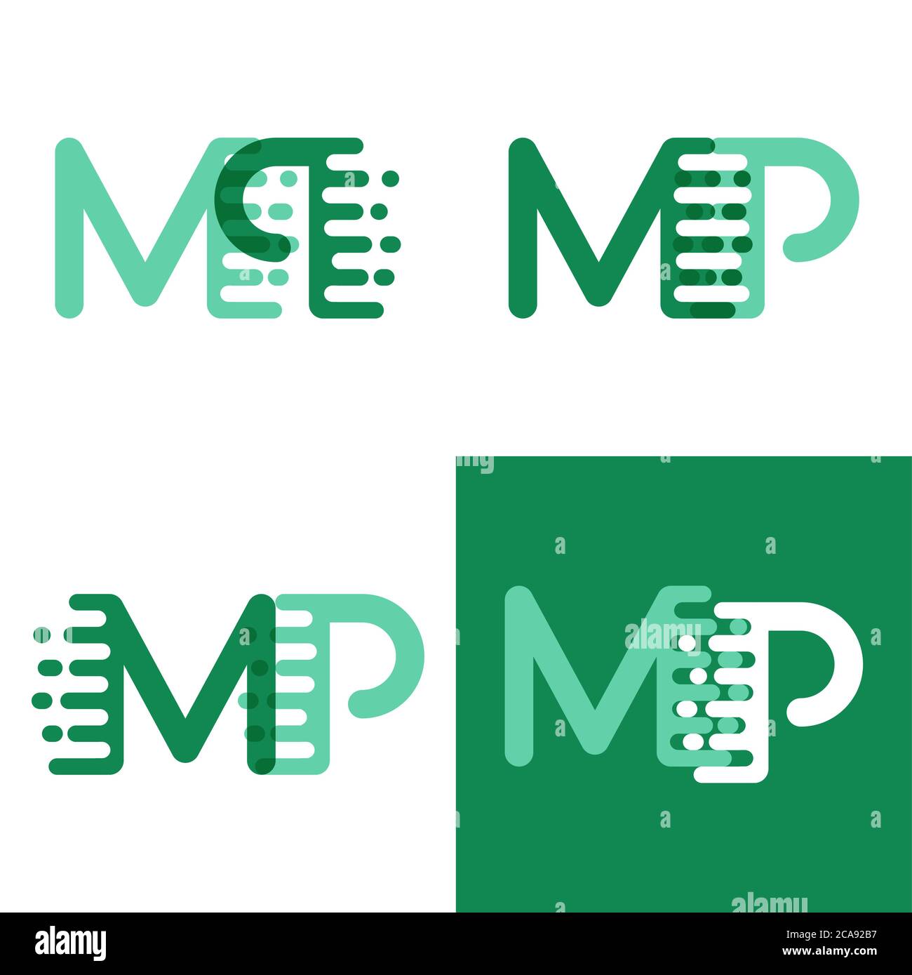 MP letters logo with accent speed in light green and dark green Stock ...