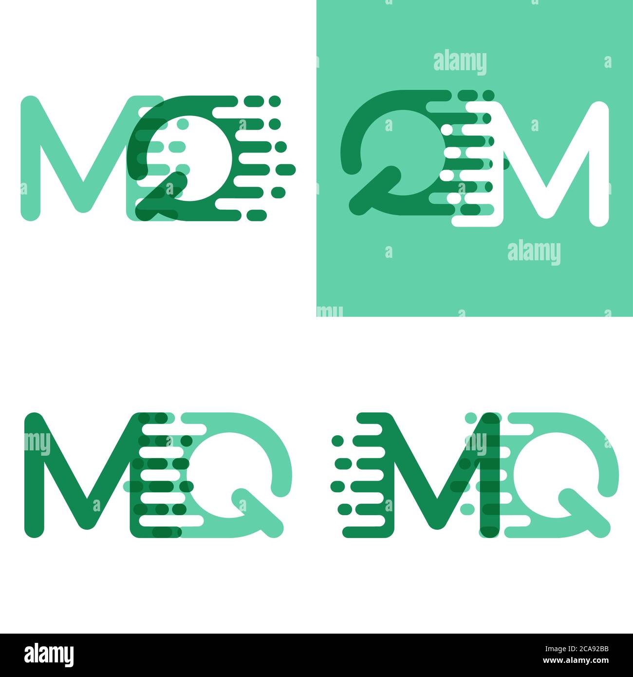 MQ letters logo with accent speed in light green and dark green Stock ...