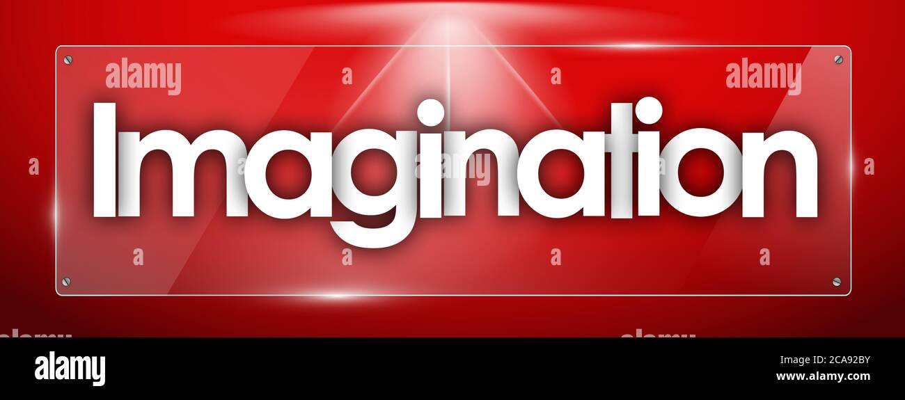 imagination word in transparent glass shapes Stock Photo - Alamy