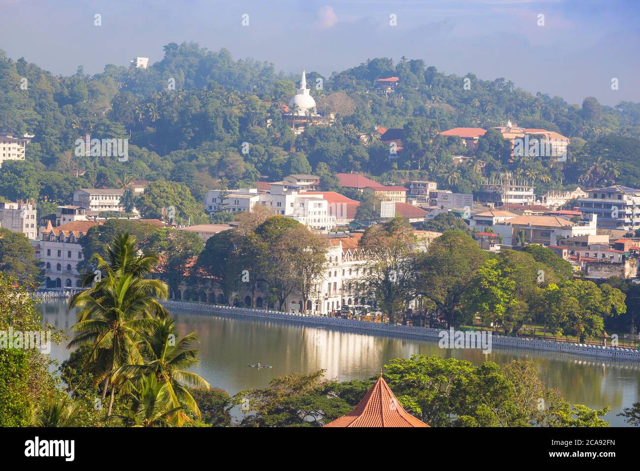 View of Kandy Lake, Kandy, UNESCO World Heritage Site, Central Province ...