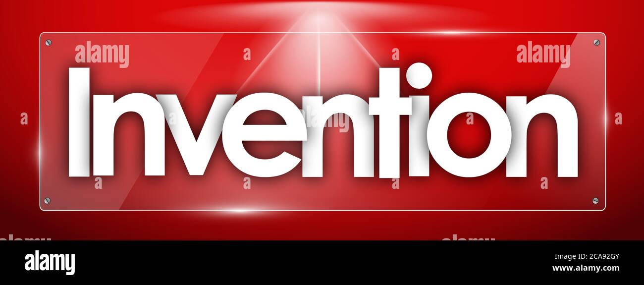 Invention word in transparent glass shapes Stock Photo - Alamy