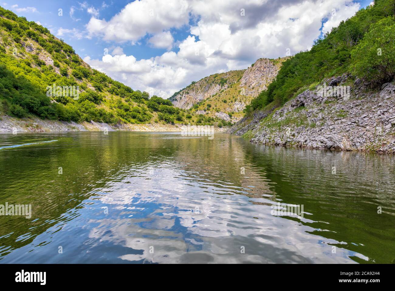 Uvac river canyon meanders. Special Nature Reserve, popular tourist ...