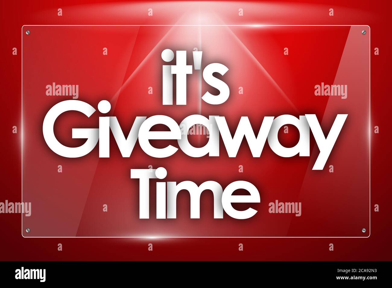 It's Giveaway Time word in transparent glass shapes Stock Photo - Alamy