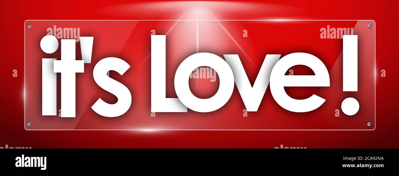 it's Love word in transparent glass shapes Stock Photo - Alamy