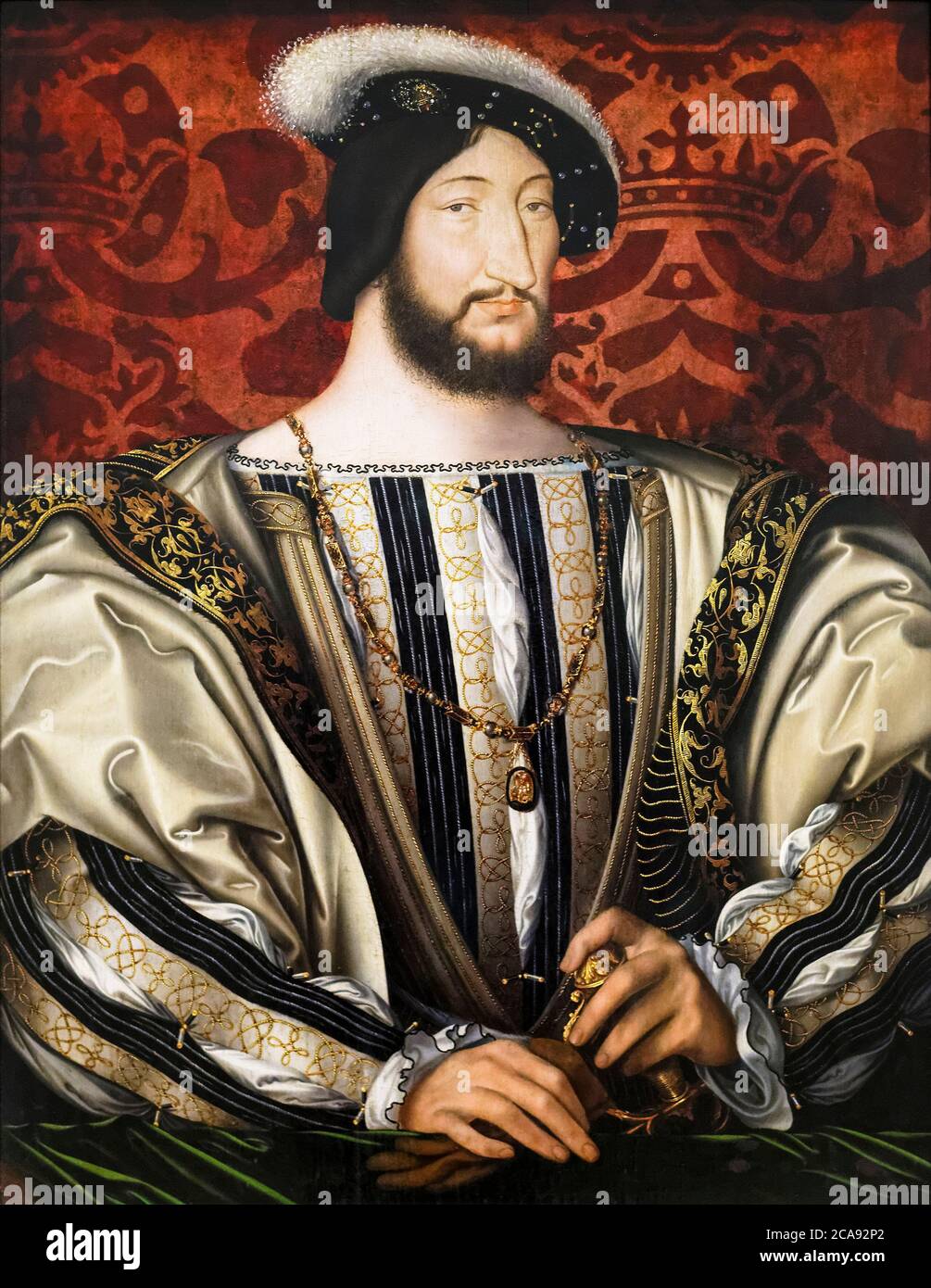 Francis I (1494-1547), King of France, portrait painting by Jean Clouet ...