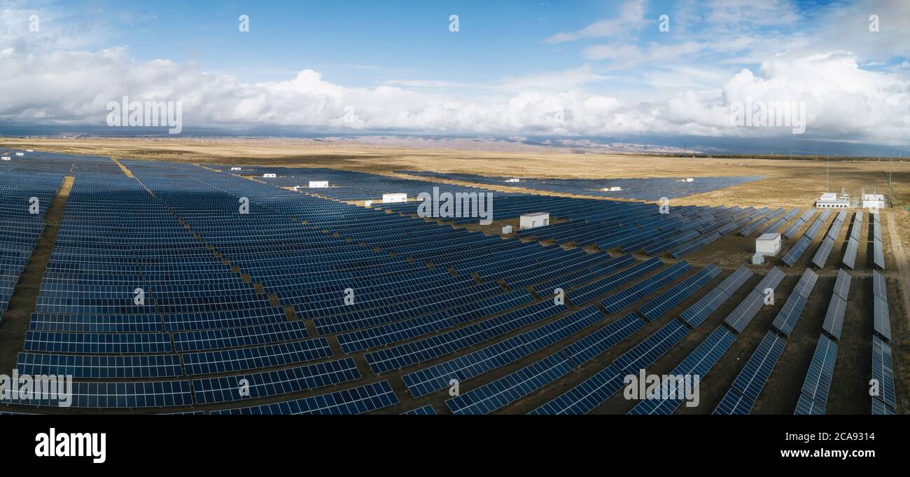 aerial view of a photovoltaic power station Stock Photo - Alamy