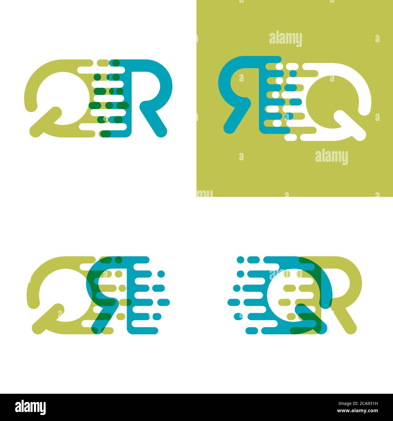 QR letters logo with accent speed in blue and light green Stock Vector ...